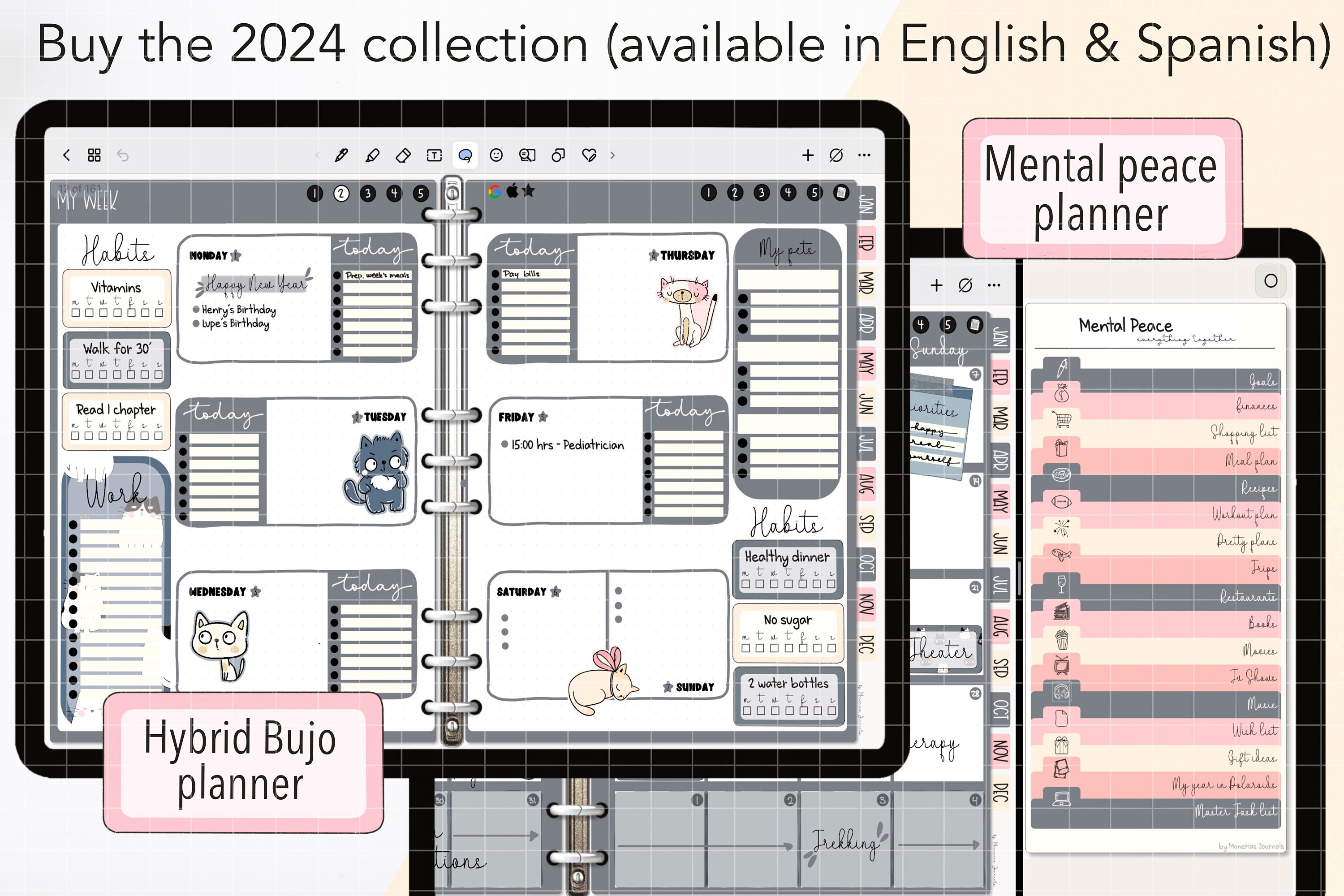 300 DIGITAL STICKERS, Icons, and WIDGETS in English and Spanish ...
