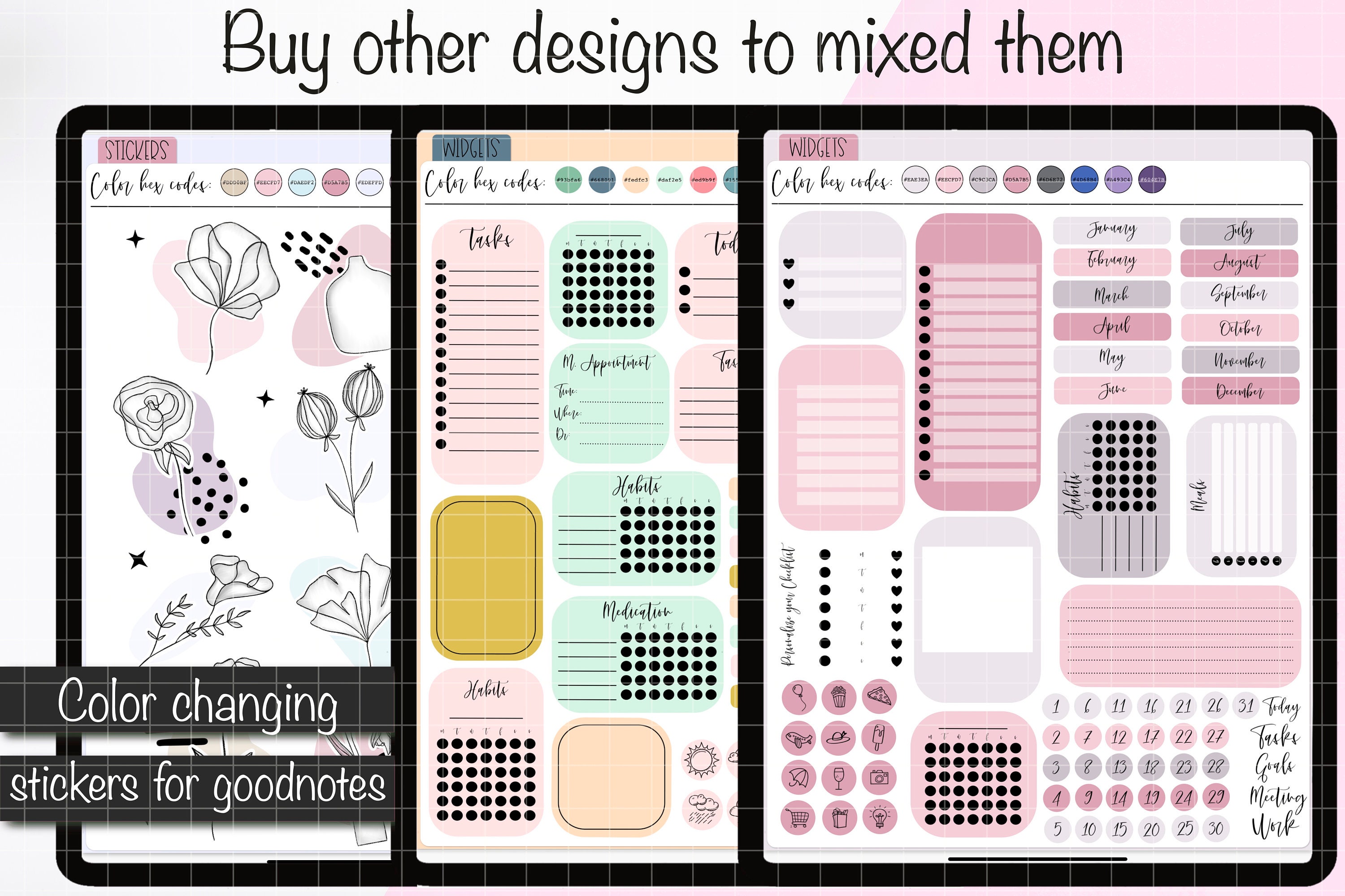 400+ Decorative and Functional Digital Stickers in English and Spanish ...