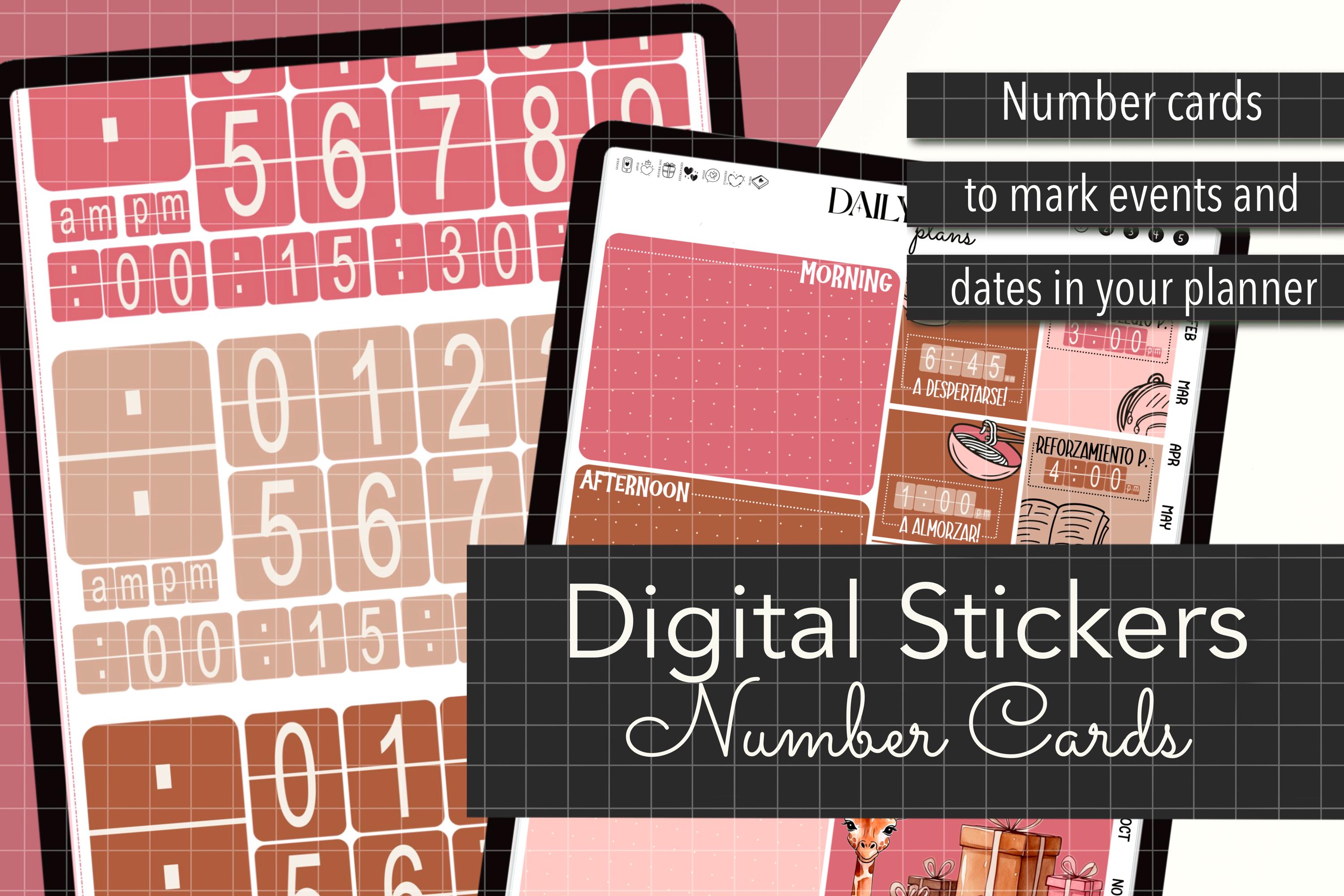 DIGITAL NUMBER CARDS to Add Events, Dates and Hours in Your Digital ...