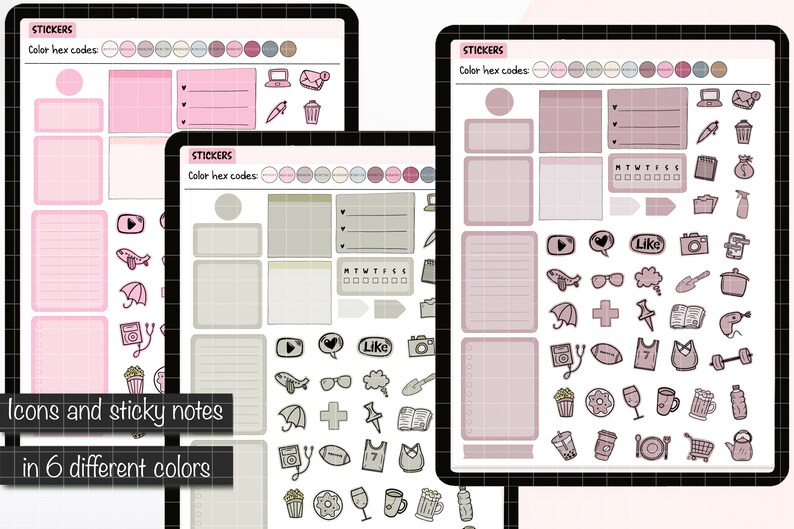 400+ Decorative and Functional Digital Stickers in English and Spanish ...