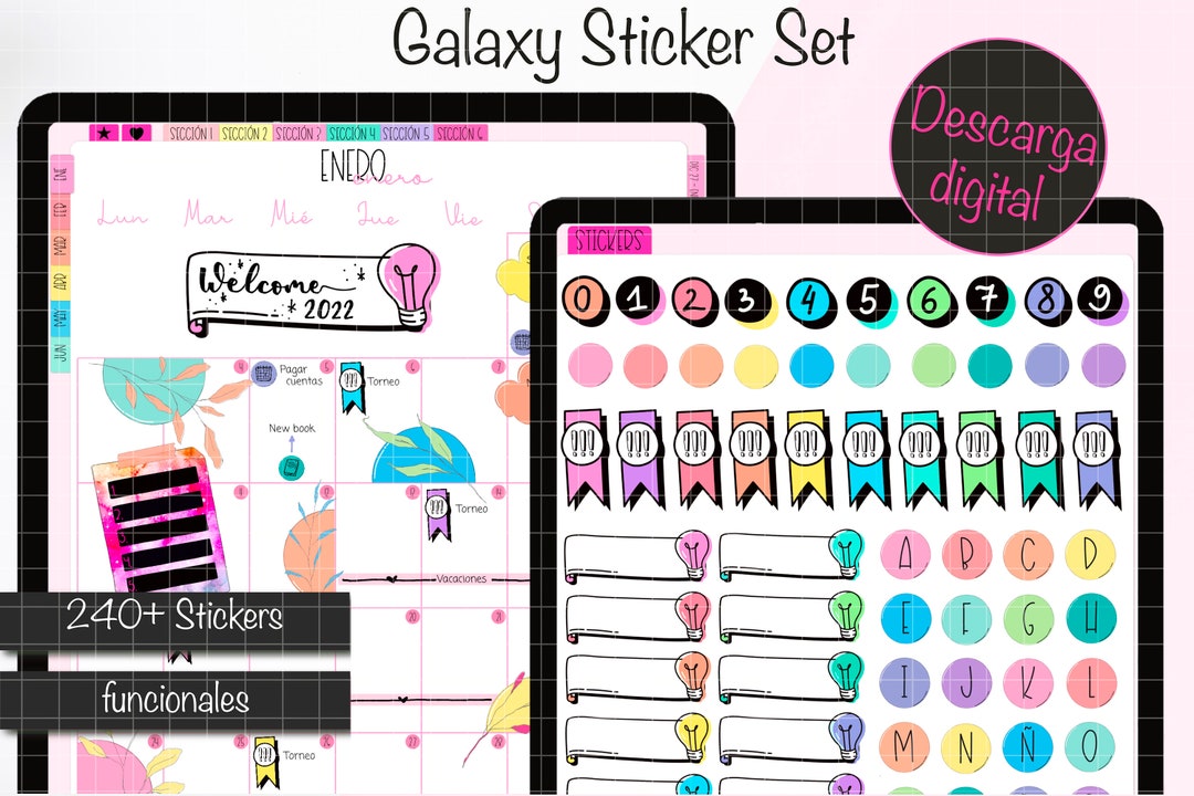 FUNCTIONAL DIGITAL Stickers in SPANISH, Sticky Notes, Banners, Alphabet ...