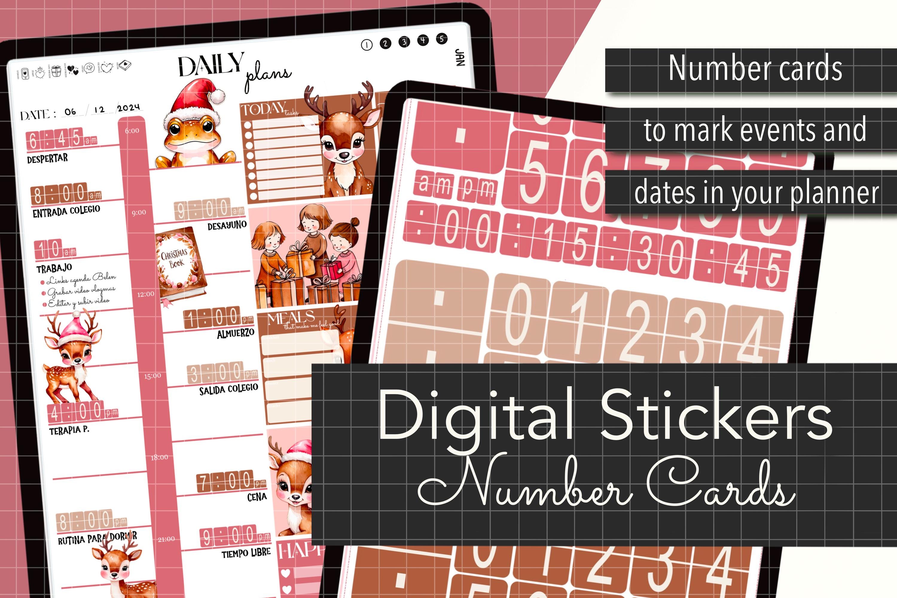 DIGITAL NUMBER CARDS to Add Events, Dates and Hours in Your Digital ...