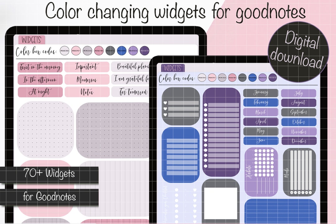 WIDGETS in Spanish and English That Change Color for GOODNOTES ...