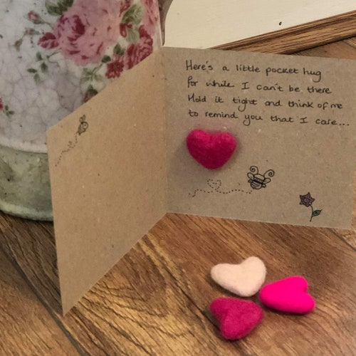 Cute Crochet Love Heart Pocket Hug With Personalised Message - Etsy
