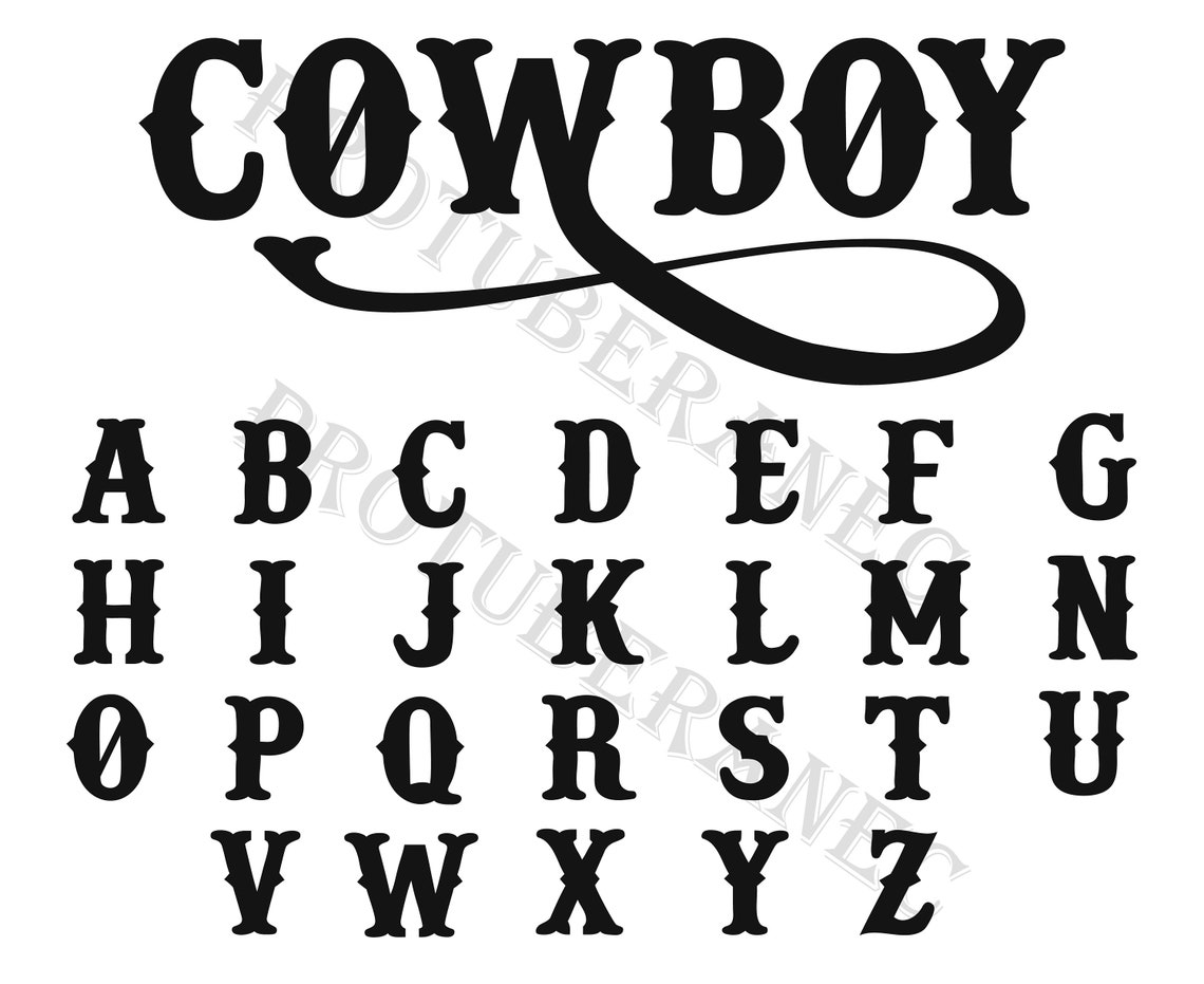 Western monogram font Western font for Cricut Western font svg | Etsy