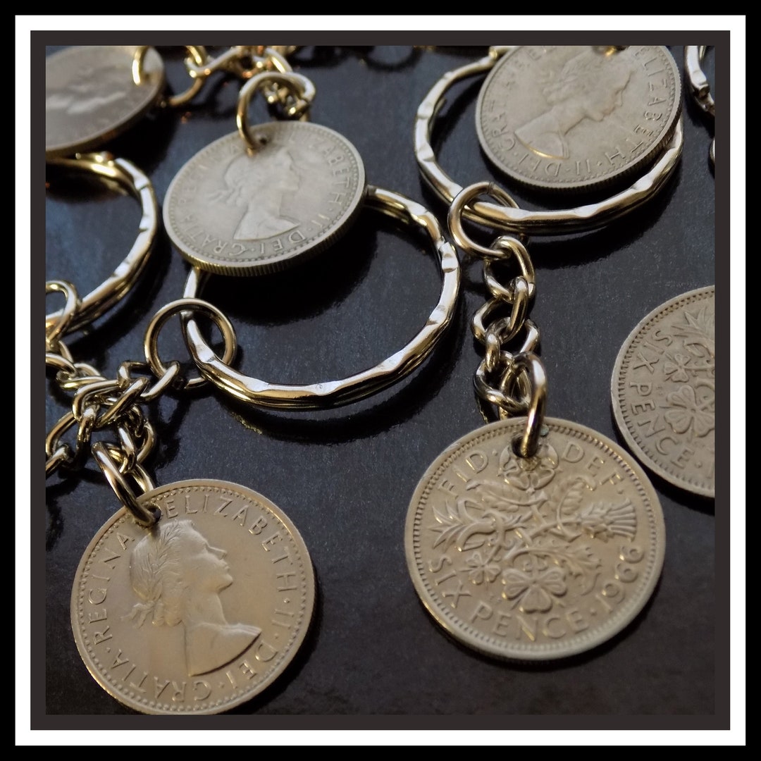 Original British Sixpence Key Ring, Choose Coin Year for a Perfect ...