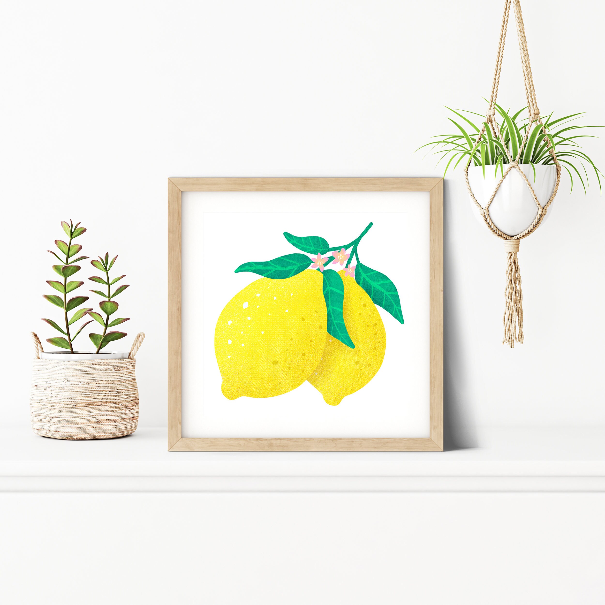 Lemon Art, Lemon Print, Abstract Lemon Print, Kitchen Print, Kitchen ...