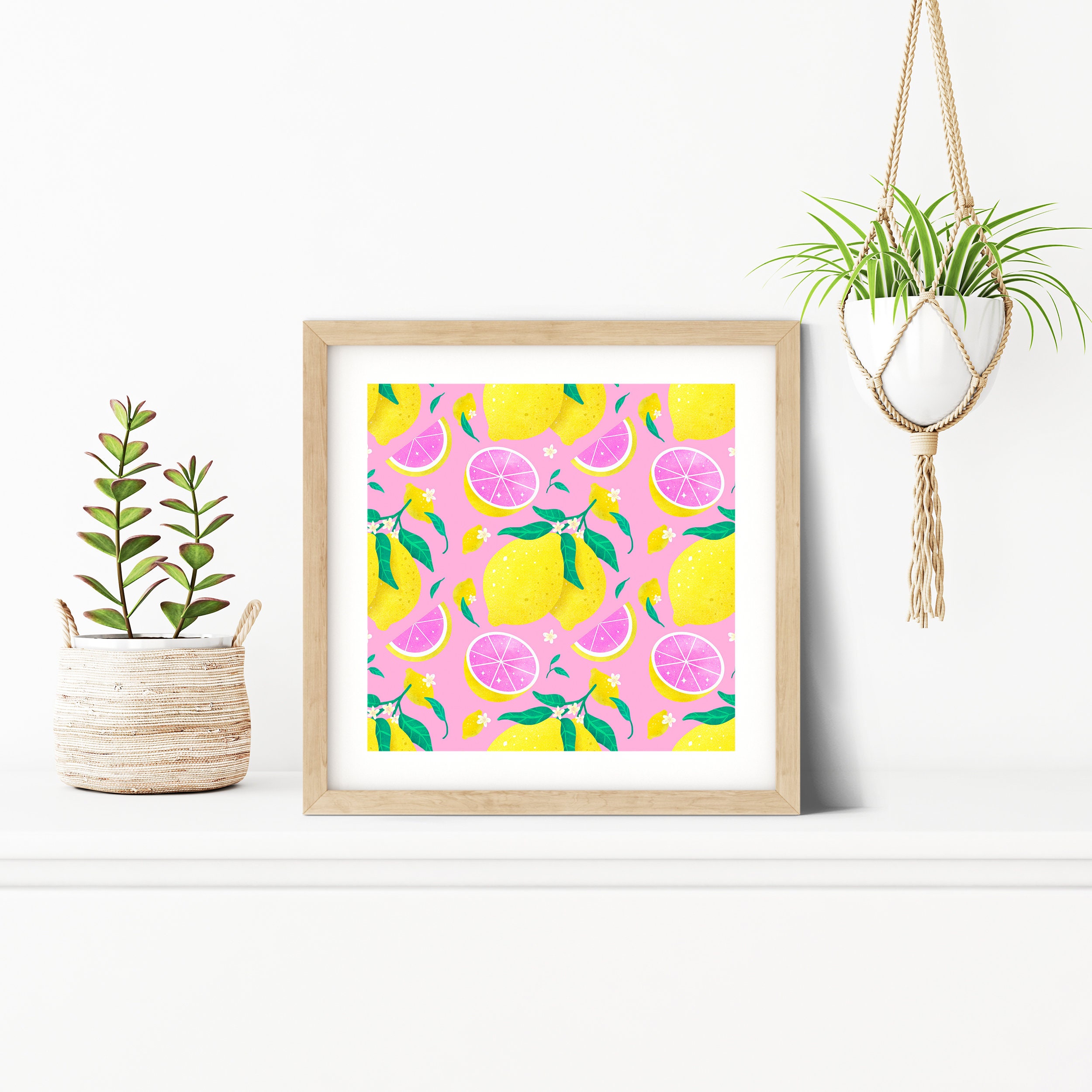 Lemon Art, Lemon Print, Abstract Lemon Print, Kitchen Print, Kitchen ...