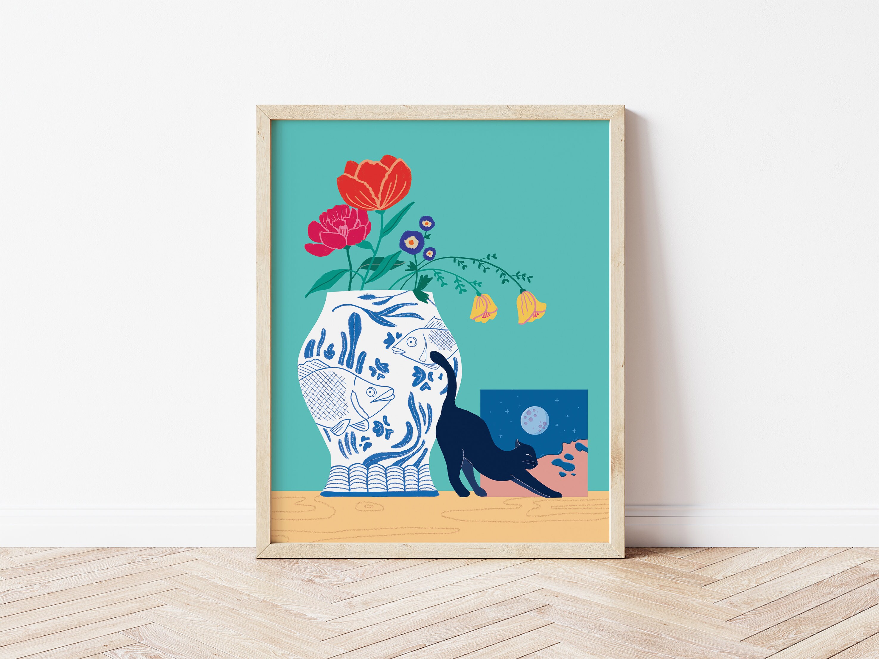 Cute Cat Nursery Art Print Cat Nursery Art Cat Poster Black - Etsy