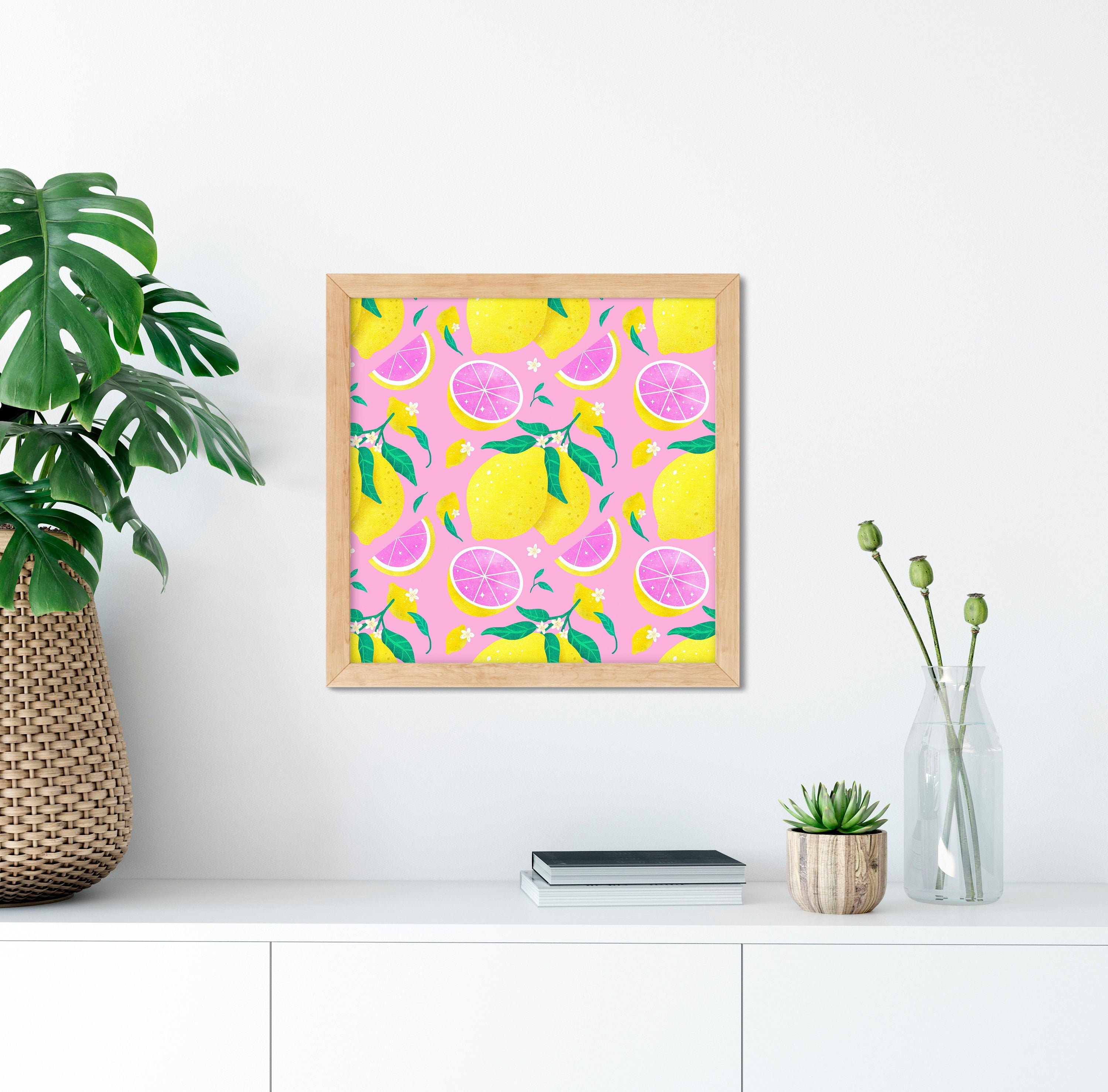 Lemon Art, Lemon Print, Abstract Lemon Print, Kitchen Print, Kitchen ...