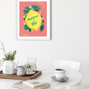 Squeeze the Day Printable, Lemon Print, Squeeze the Day, Lemon Wall Art ...