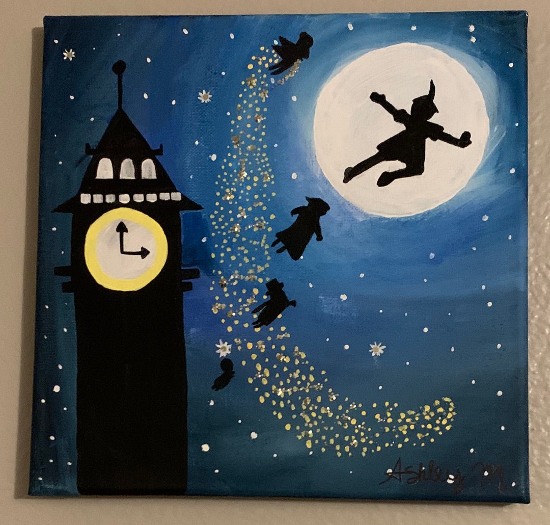 10x10 Peter Pan Canvas Painting - Etsy