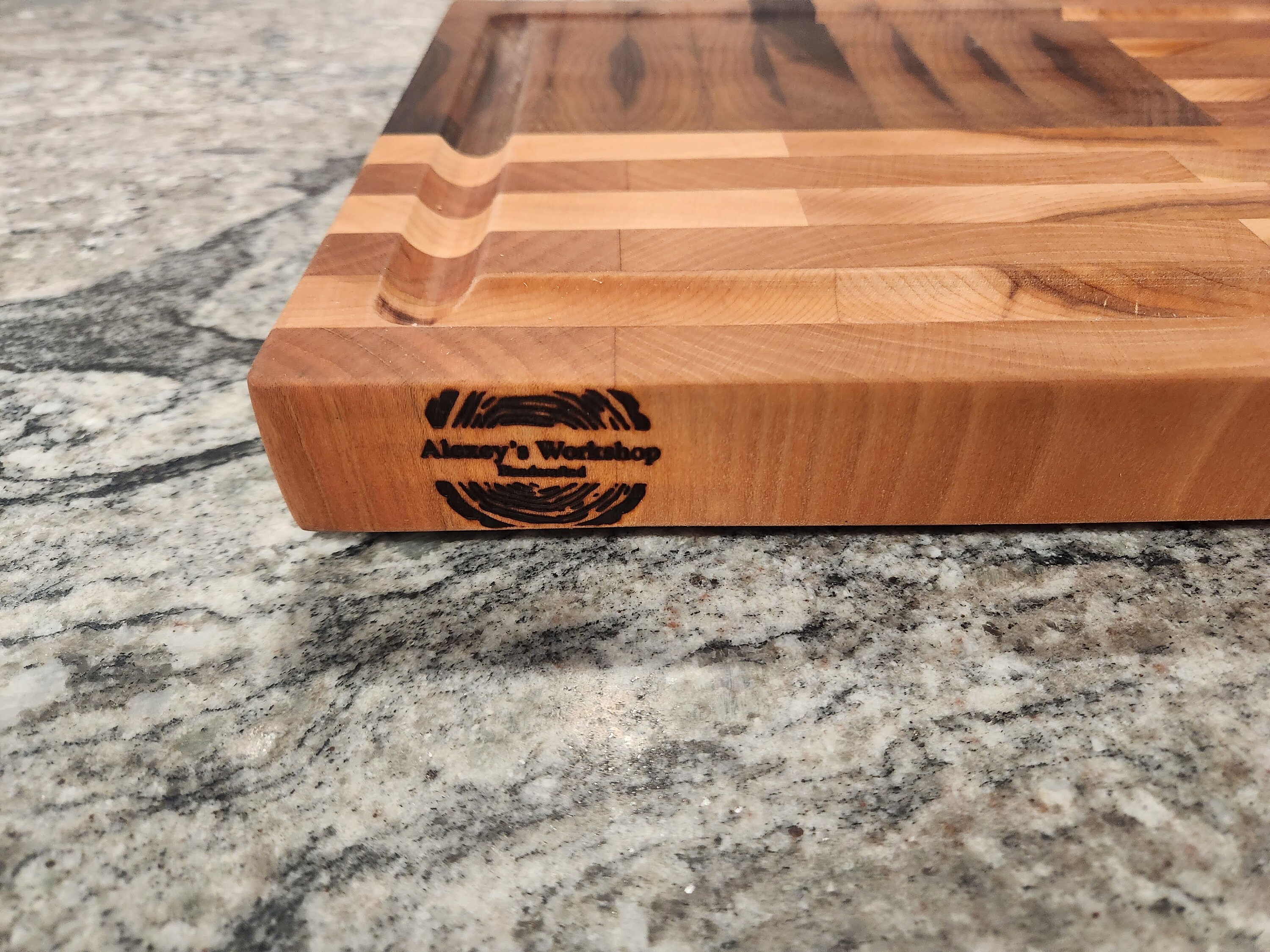 Large End-grain American Flag Butcher Block Made From Maple, Cherry ...