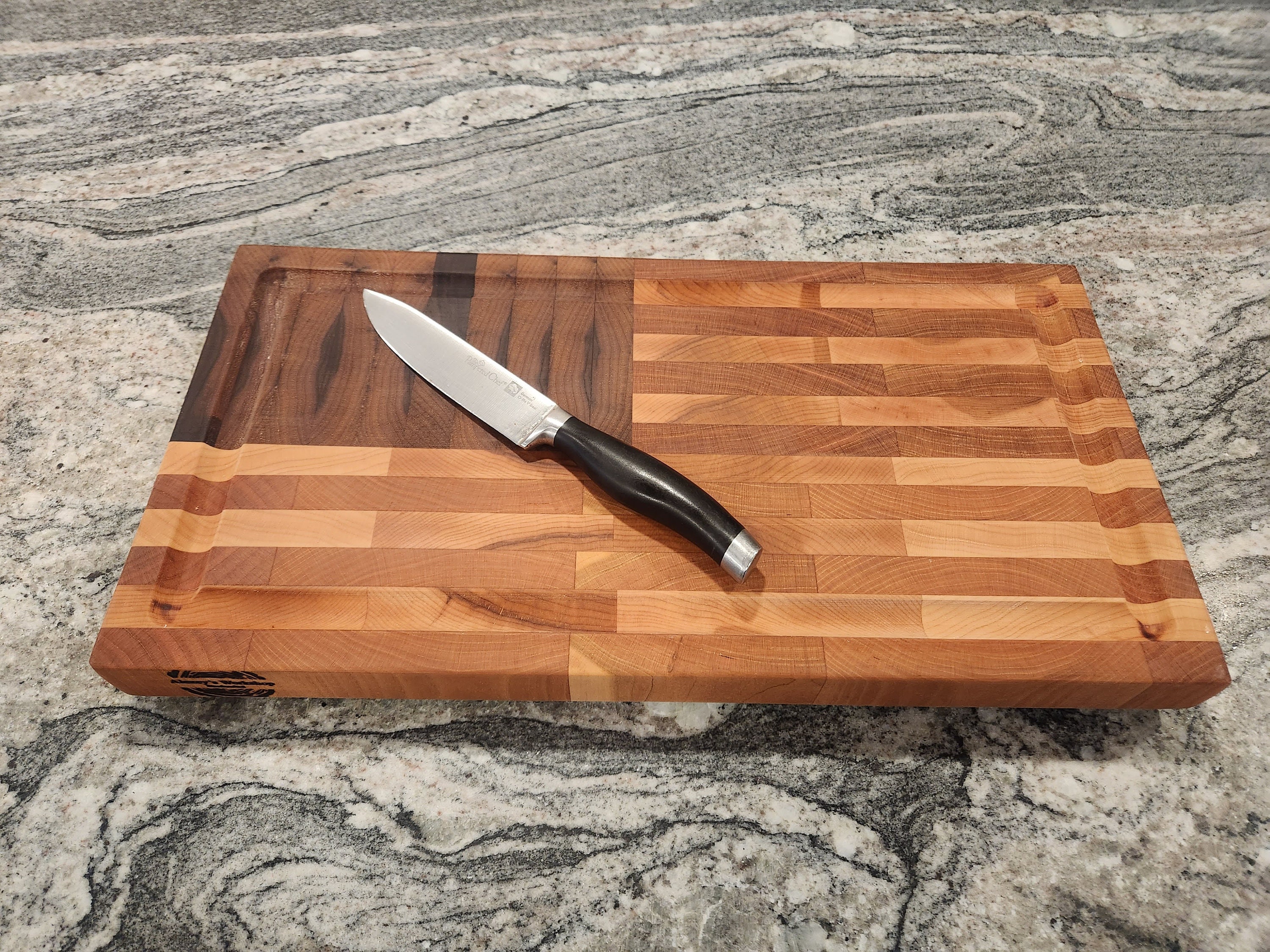 Large End-grain American Flag Butcher Block Made From Maple, Cherry ...