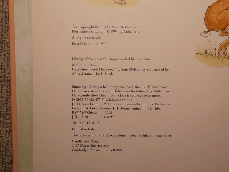 First US Edition Guess How Much I Love You Children's Book - Etsy