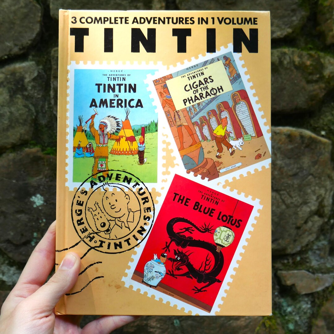Tintin Hardcover Book: 3 Adventures in 1 Volume - 1990 Edition - Etsy