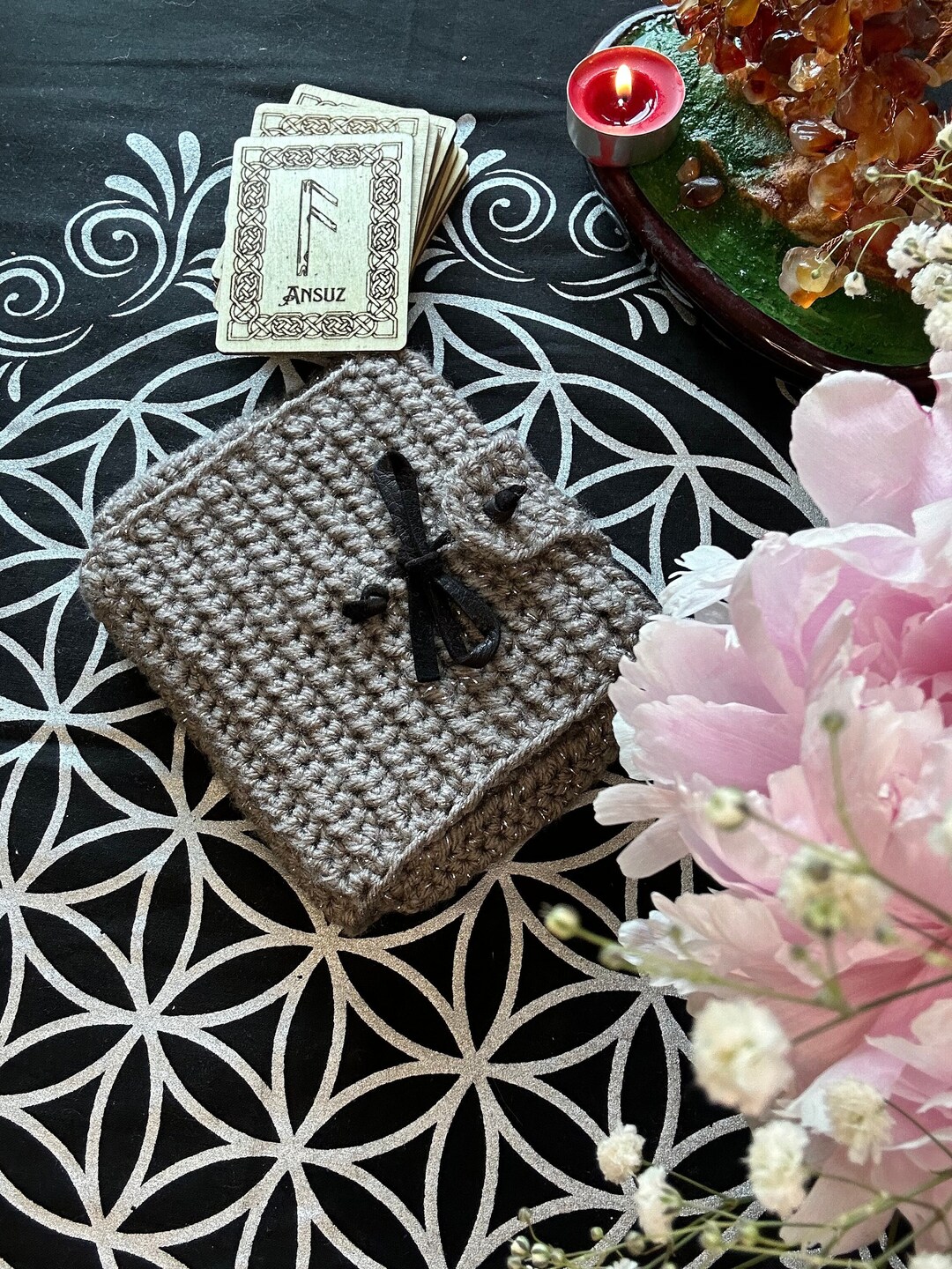 Rune/tarot Deck Wrap With Mat for Travel Reading/divination/crochet ...