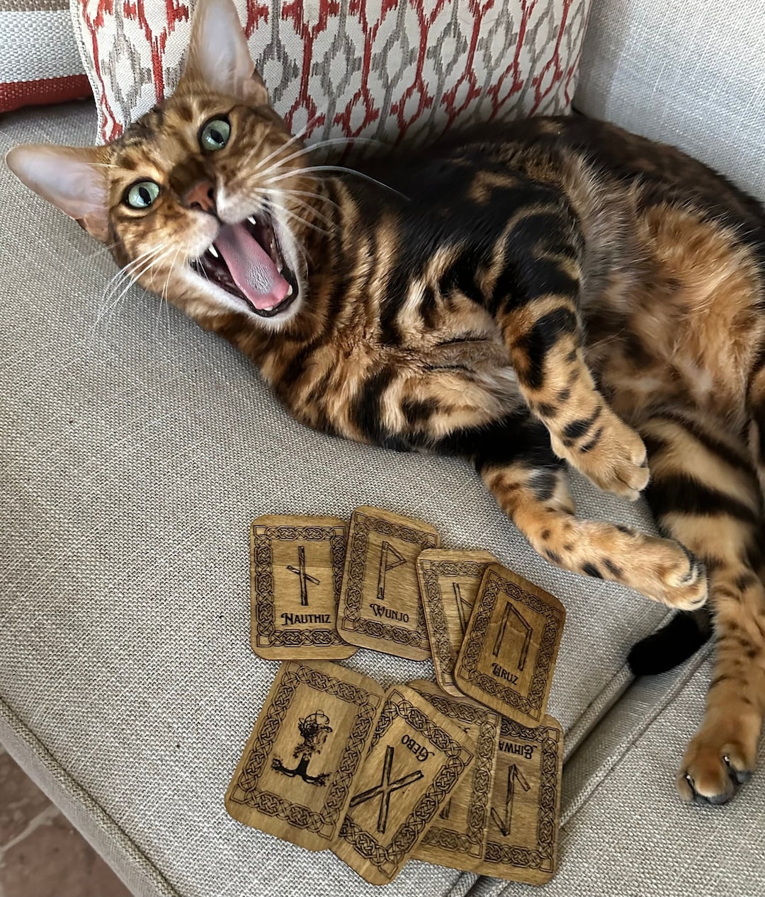 ORACLE RUNE DECK With Reading Guide /basswood Rune Oracle Cards/fortune ...