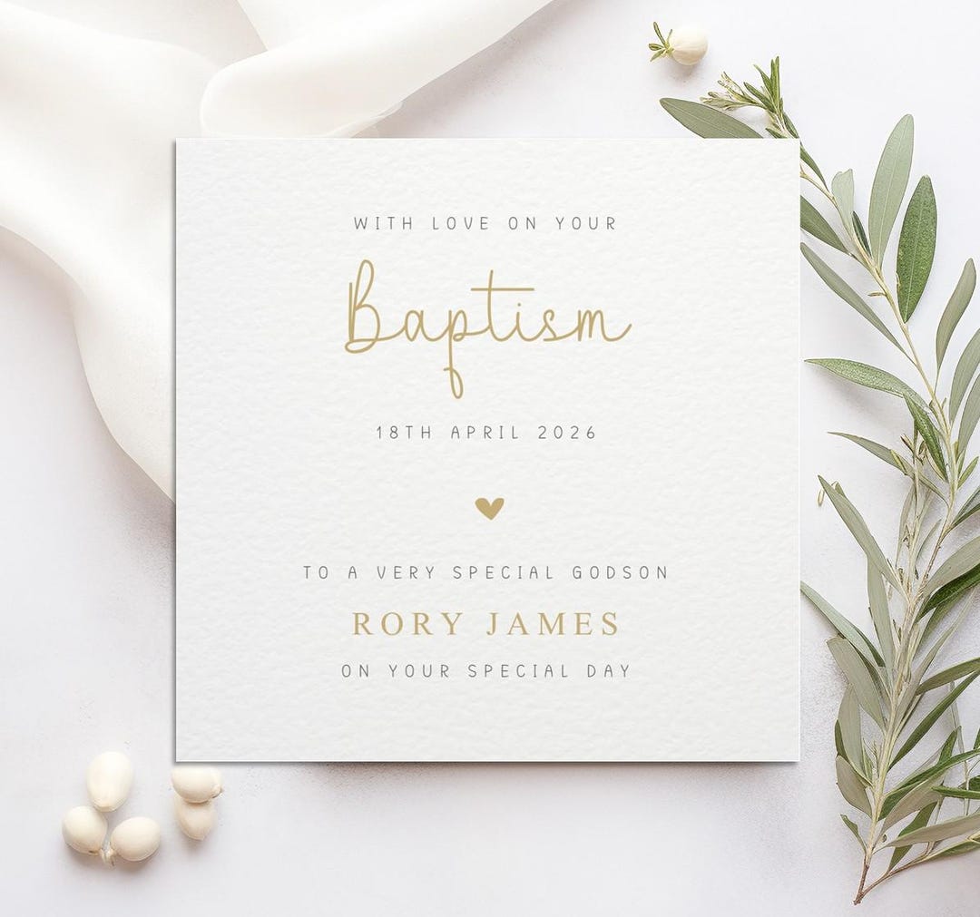 Personalised Luxury Baptism Card I Daughter I Son I Granddaughter I ...