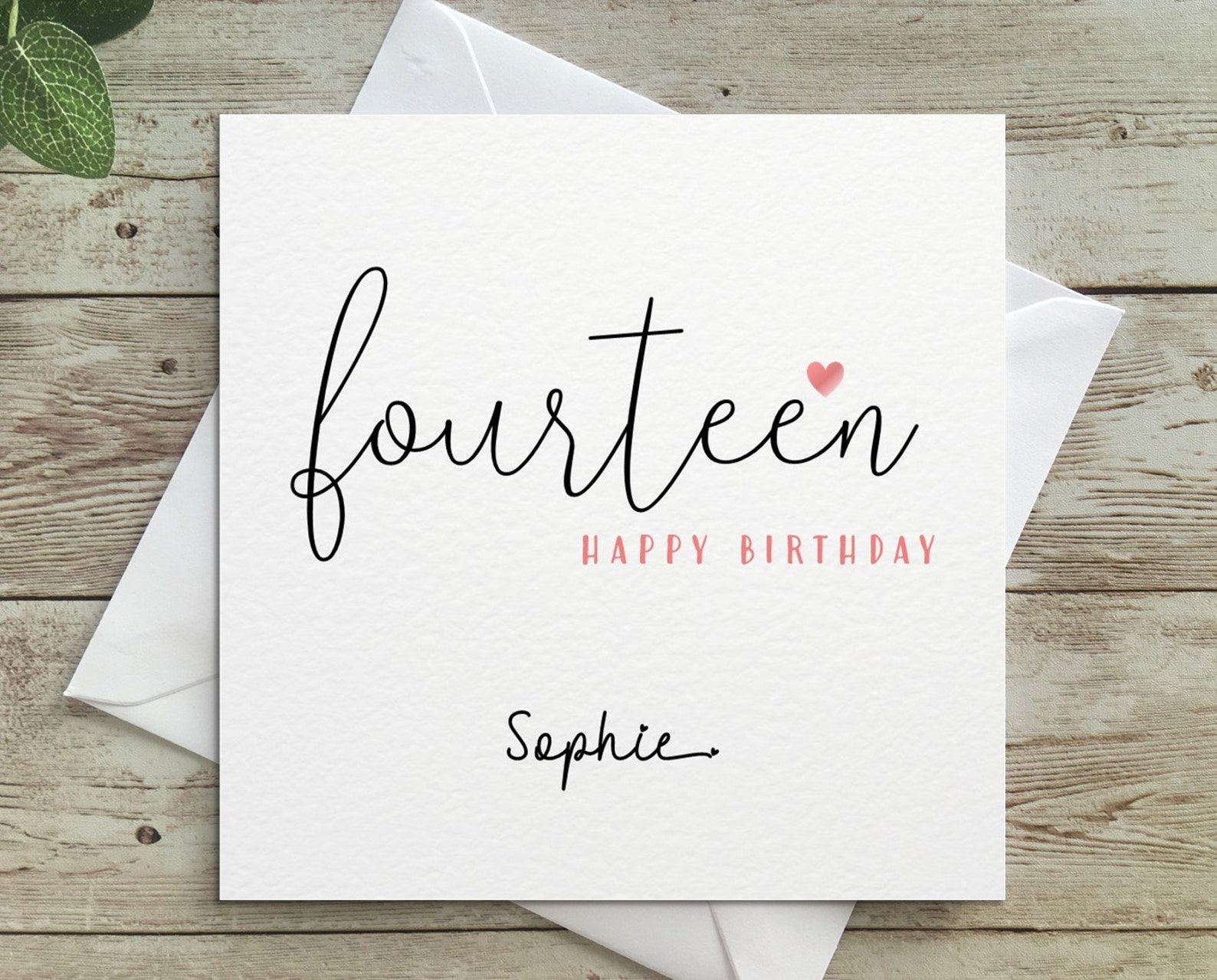 Personalised 14th Birthday Card Fourteen Happy 14th Happy | Etsy