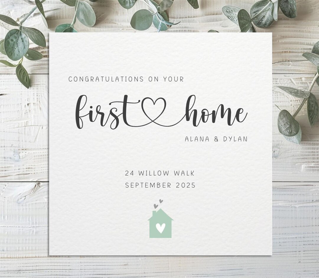 Personalised Congratulations on Your First Home, First Home ...