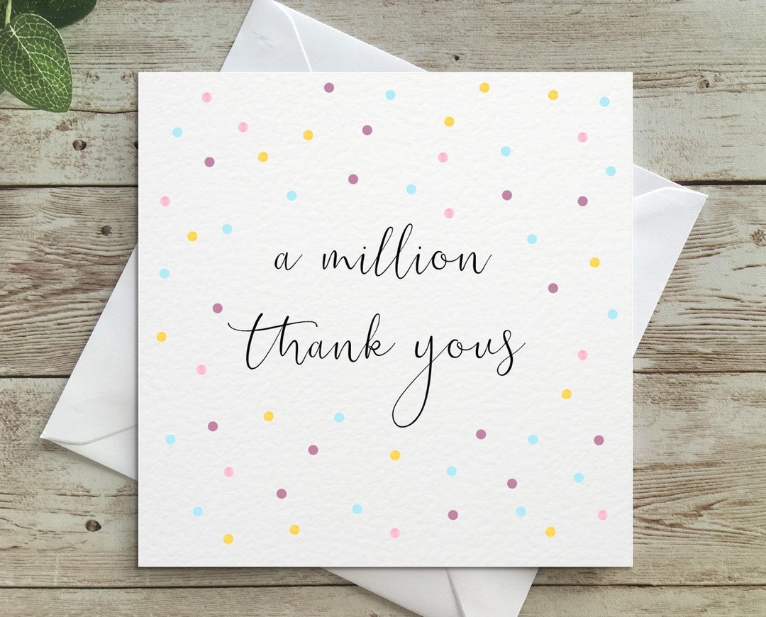 A Million Thank Yous Card, Thank You, Thank You Card, Thanks Mum, Dad ...