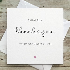 Personalised Thank You Card Simply Thanks Thank You Thanks | Etsy UK