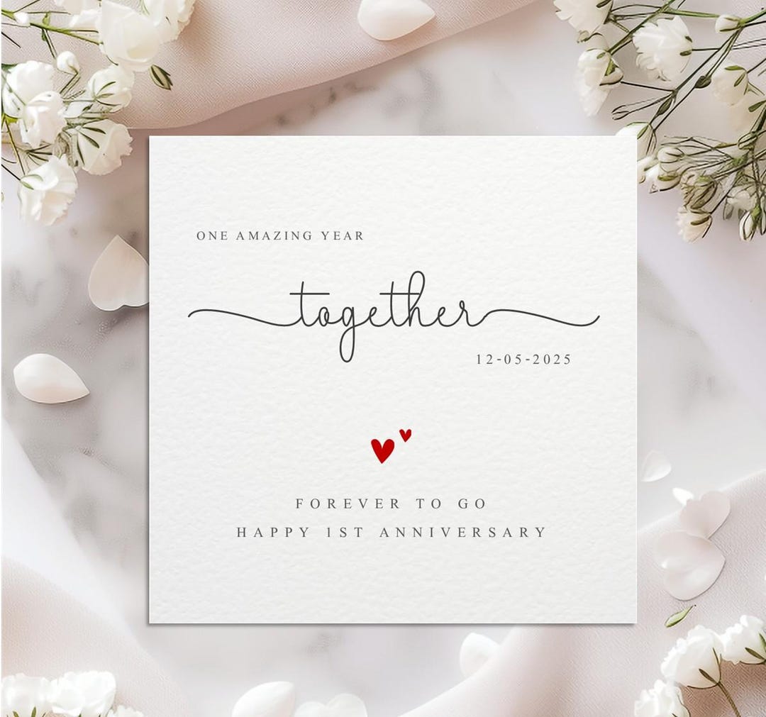 Personalised Anniversary Card, One Amazing Year Together, Forever to Go ...