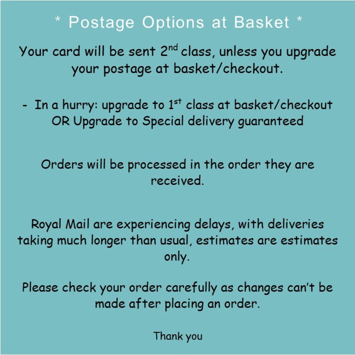 Personalised Thank You Card Simply Thanks Thank You Thanks - Etsy UK