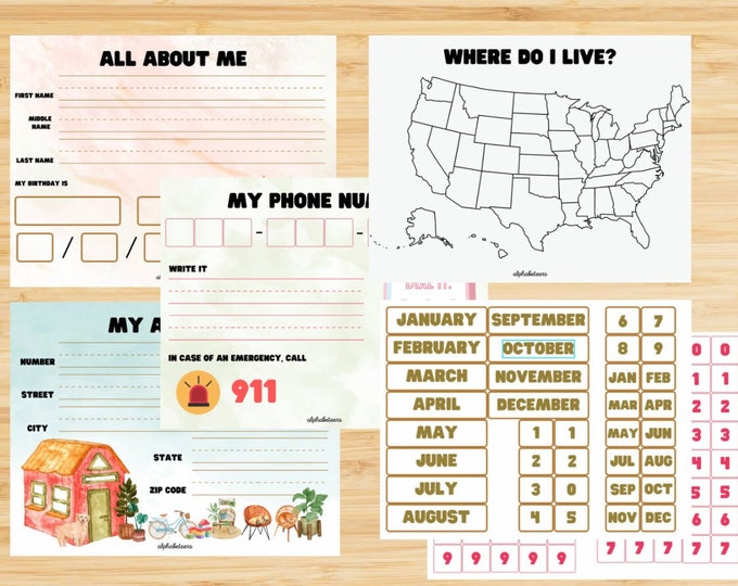 I Know My Name, Address, Birthday, & Phone Number Life Skills - Etsy