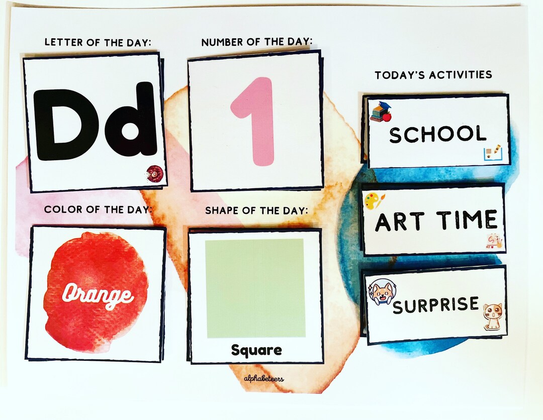 Preschool/toddler Circle Time Chart Shapes Days of the - Etsy