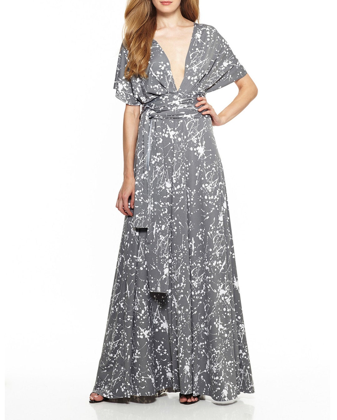 Printed Dress Infinity Long Maxi Dress Bridesmaid Dress Convertible ...