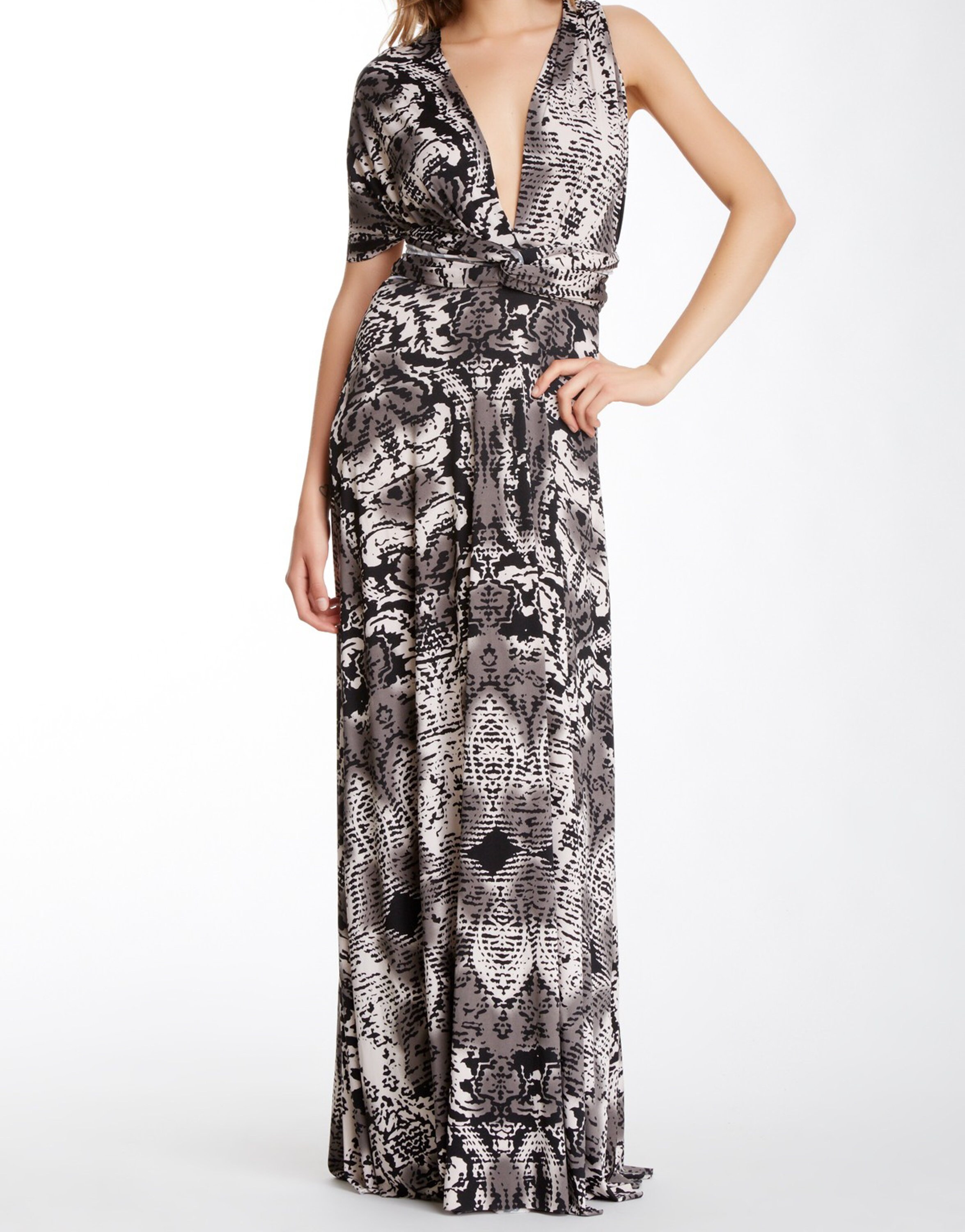 Printed Dress Infinity Long Maxi Dress Bridesmaid Dress Convertible ...