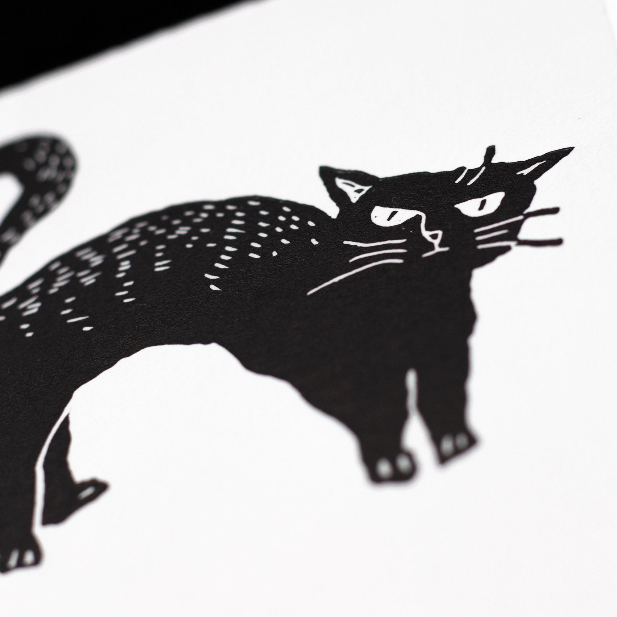 6 Black Cats Linocut Print Cats Lino Block Print Cats on | Etsy