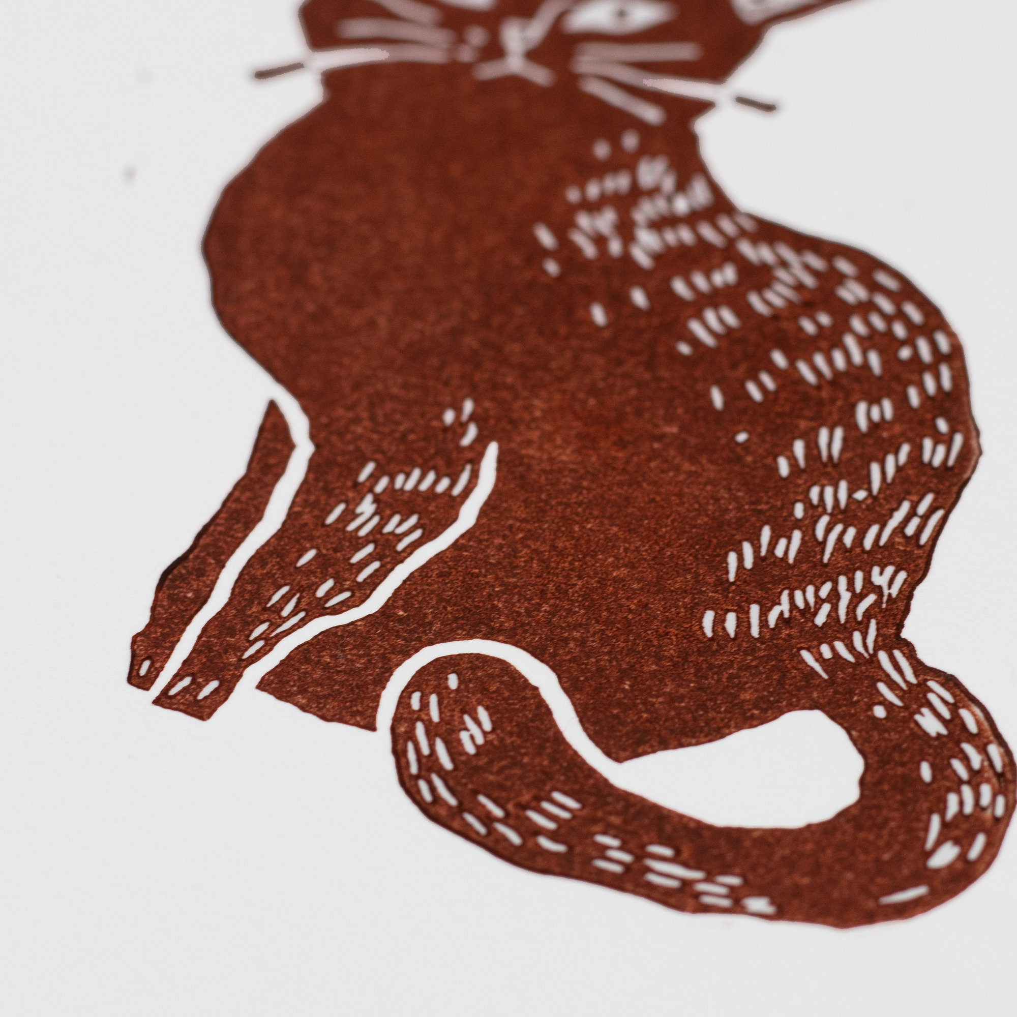 Brown Cat Linocut Print Cute Cat Lino Block Printing Cat - Etsy UK