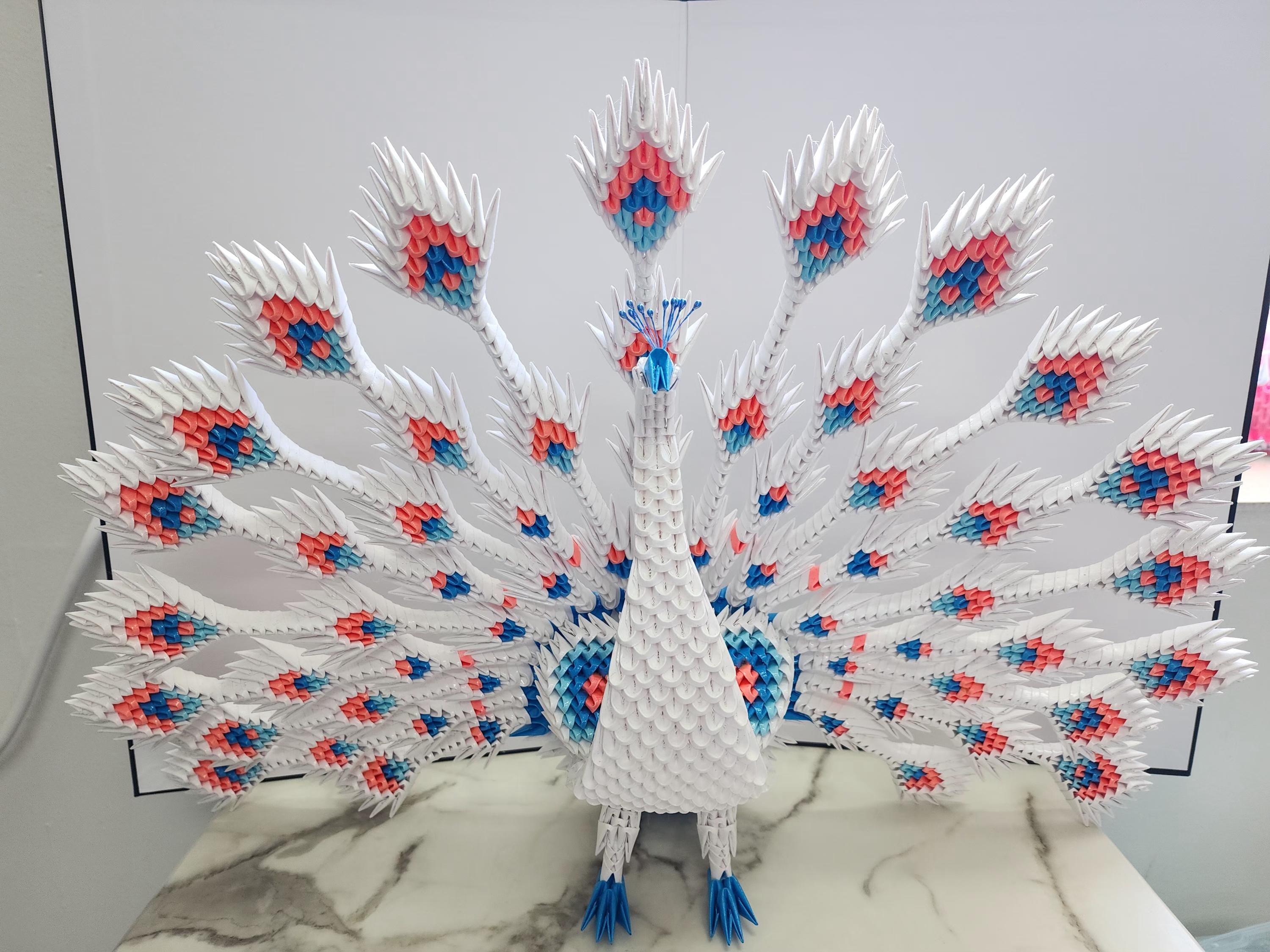 3D Origami Peacock - Etsy