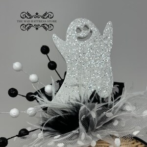 Black/white/ghost/fascinator/headband/headpiece/elegant/costume/party ...