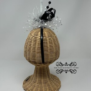 Black/white/ghost/fascinator/headband/headpiece/elegant/costume/party ...