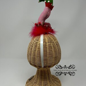 Elf Down Headband/fascinator/headpiece Red Stripe Legs Christmas ...