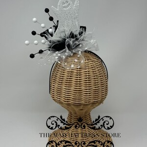 Black/white/ghost/fascinator/headband/headpiece/elegant/costume/party ...