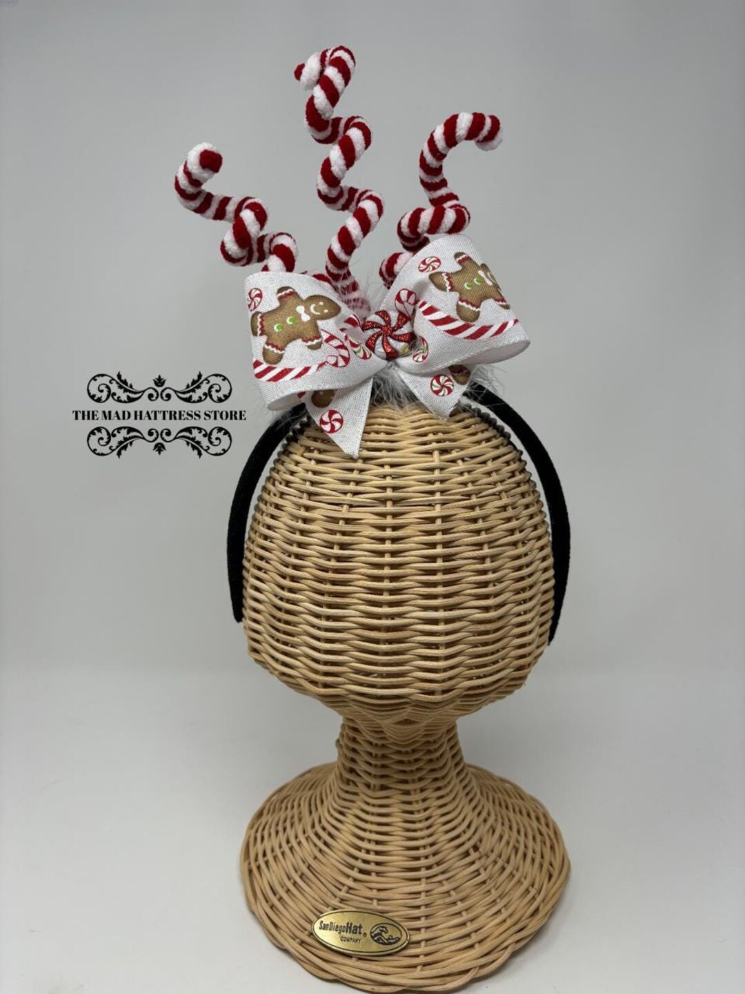 Red White Candy Cane Swirly Headband/fascinator/headpiece - Christmas ...