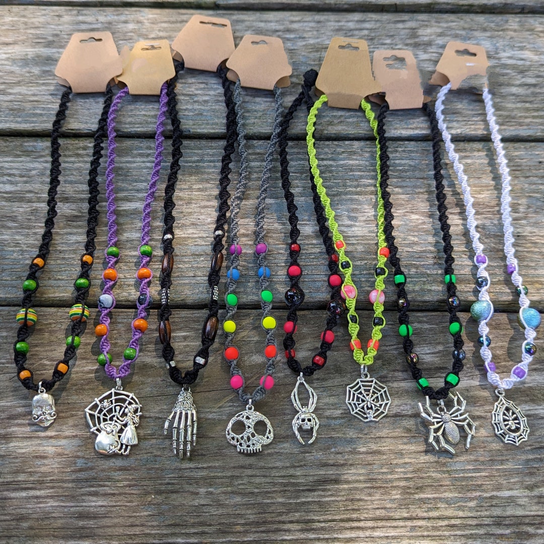 Halloween Handmade Hemp Necklaces With Knot-in-loop Closure Various ...