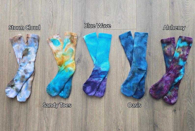 NEW COLORS Unisex Tie Dye Socks Adult Ice Dyed Socks - Rainbow - Earthy ...