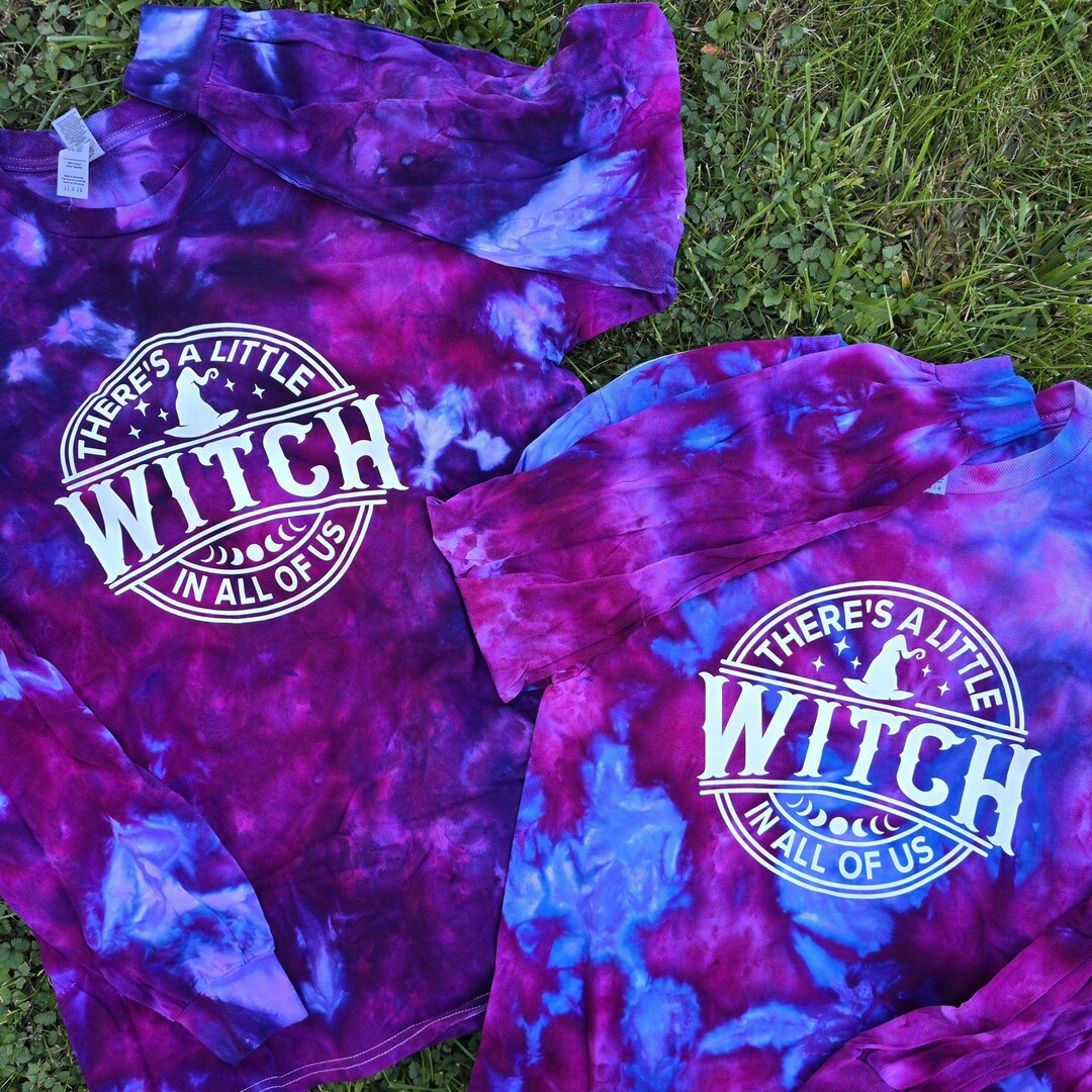 Witch Tie Dye Long Sleeve Shirt: Purple Halloween Spooky Season - Etsy