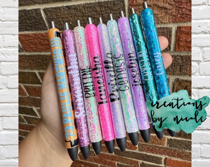Custom Glitter Refillable Gel Pen | Personalized Glitter Pen | Custom ...