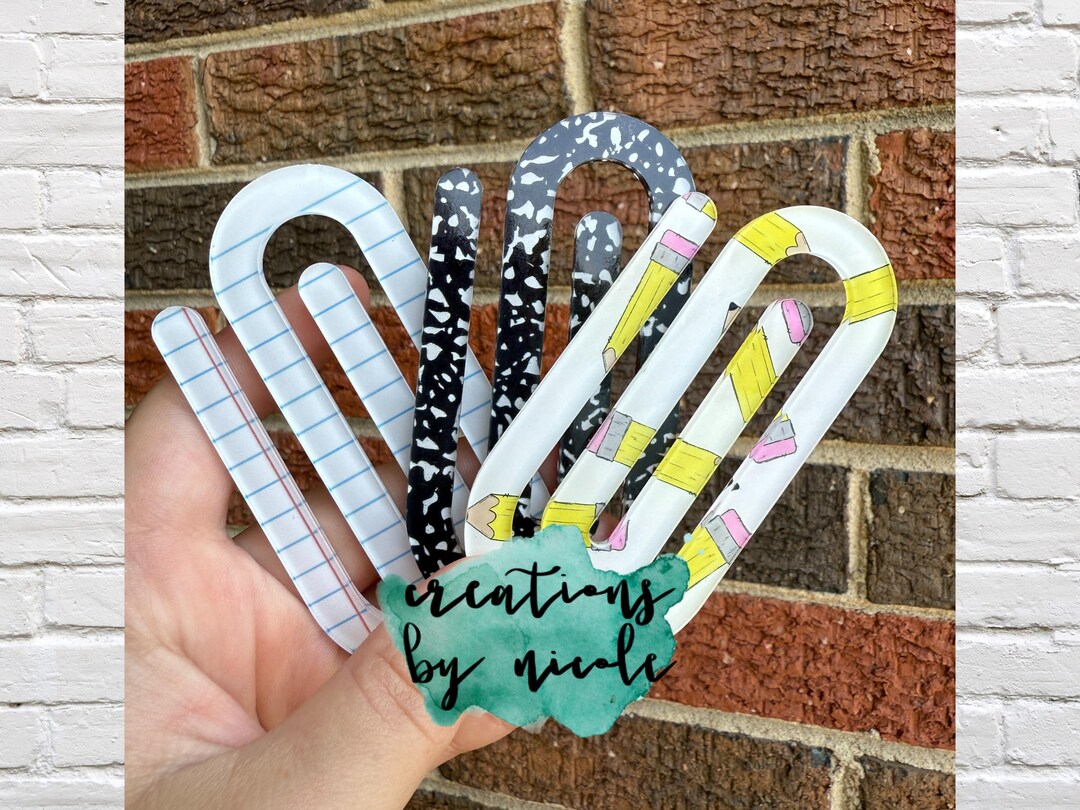 Acrylic Jumbo Paperclip Bookmark: Teacher Appreciation Gift - Etsy
