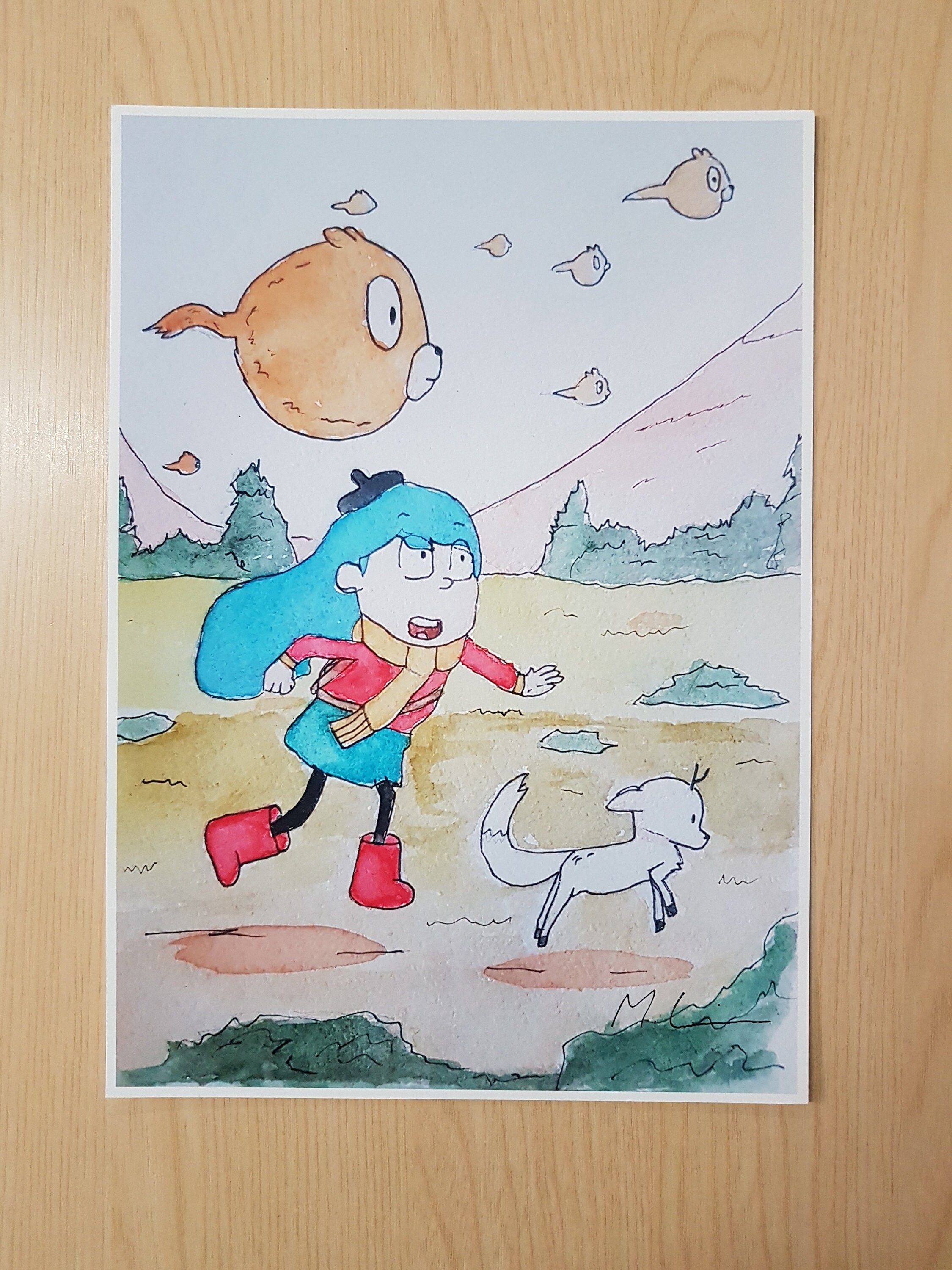Hilda and Twig Print | Landscape Watercolour Art Painting | Fantasy Art ...