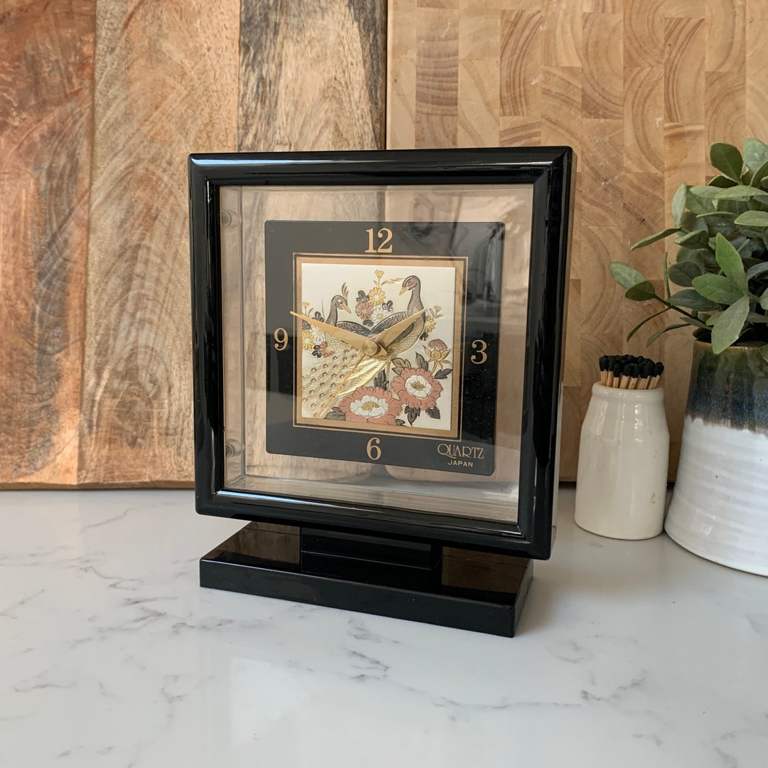 Vintage the Art of Chokin Quartz Clock, Etched Copper Peacock Design ...