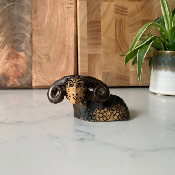 Mini Vintage Hand Made Pottery Ram Figurine Studio Pottery | Etsy