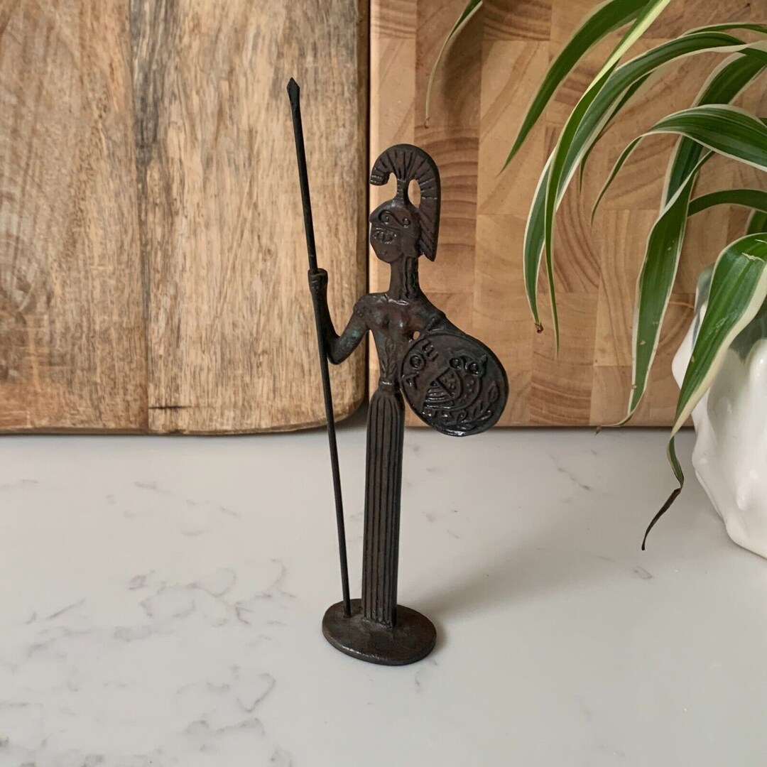Vintage Athena Minerva Small Metal Figurine / Statue, Goddess of Wisdom ...